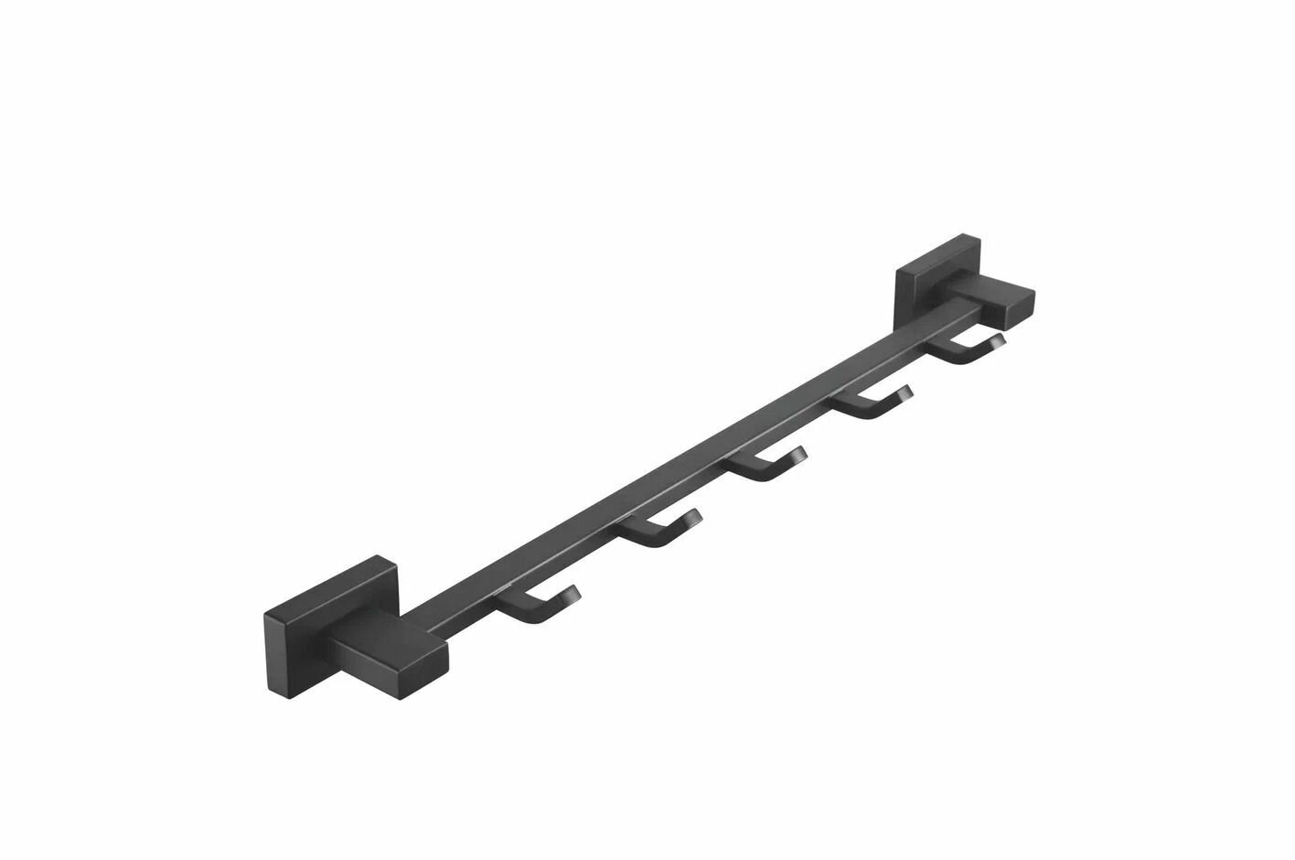 Планка Shevanik SG5651H, 5 крючков, крепление на шурупах, черная, латунь