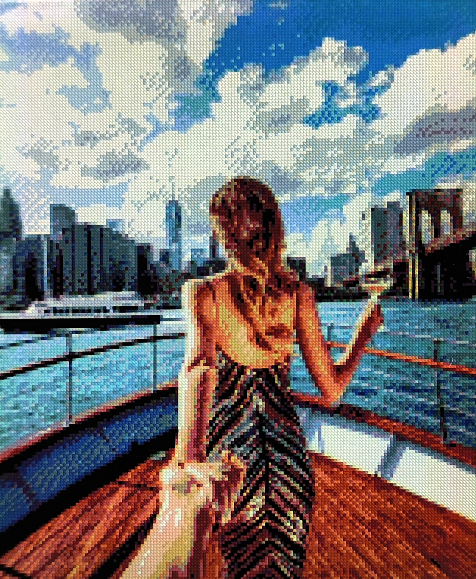 Алмазная мозаика Девушка, следуй за мной, 40x50, квадратные стразы попарт, морской пейзаж, романтика , пара