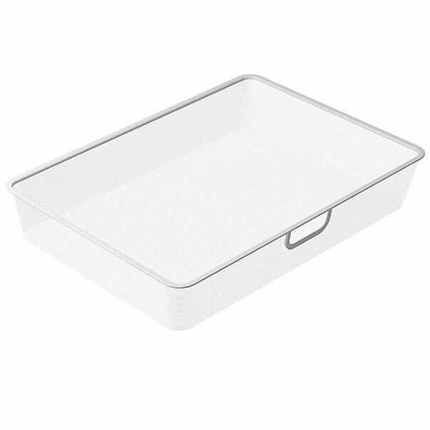 Корзина мелкосетчатая 60x10 гардеробной системы практик, Белая