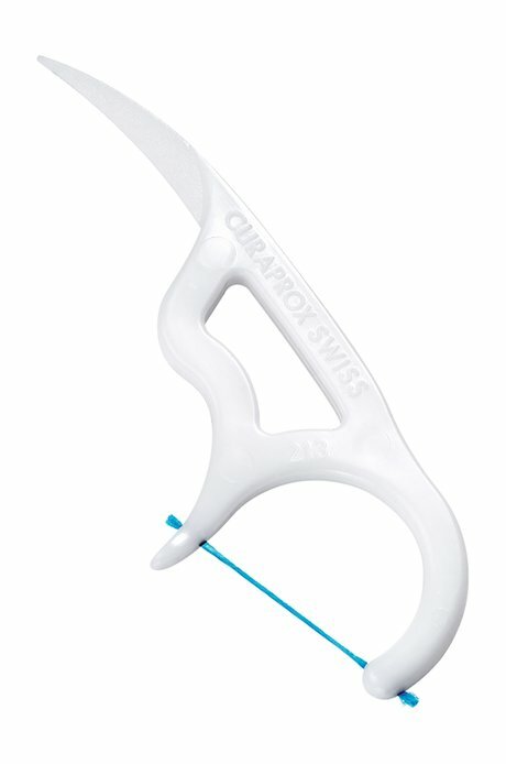 Curaprox Flosspic Interdental Waxed Floss with Plastic Holder Вощеная зубная нить с пластиковым держателем 100мл