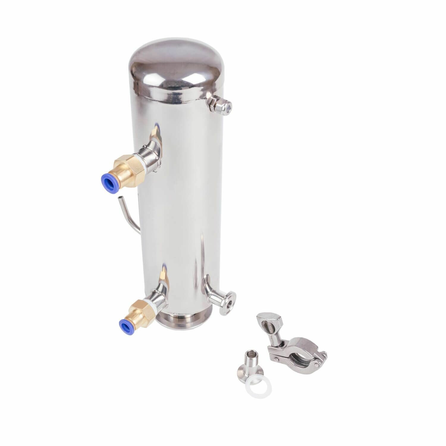 Дефлегматор-димрот 3 дюйма со встроенным узлом отбора, под колонну 2 дюйма, с быстросъёмными переходниками, выход-кламп 1/2 дюйма (с переходником 1/2 → 1/4)