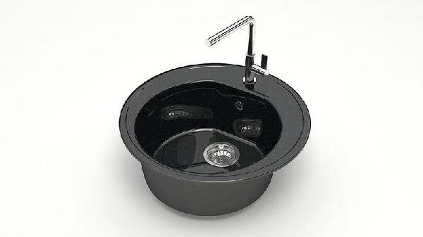 Мойка глян. Черая Z3Q4(черн.) 510x510x191, без сифона Granit MARR BERGG