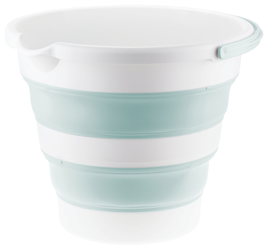 Ведро Idea / Идея Флекс КН2413 складное, полипропилен, бело-зеленое, объемом 10л / товары для дома
