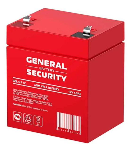 Аккумуляторная батарея General Security GS4.5-12 12В 4.5 А·ч