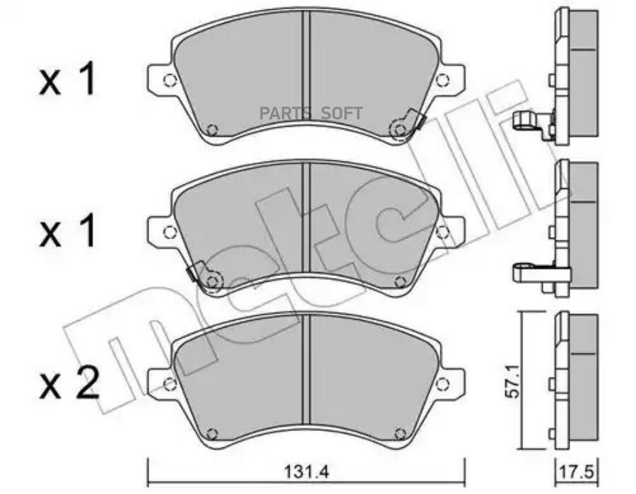 К-т дисков. тормоз. колодок TOYOTA Corolla 02- F Metelli арт. 2204460