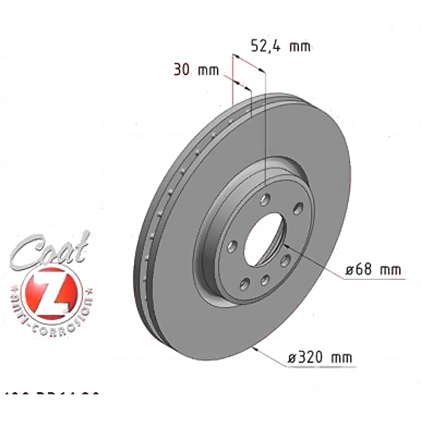 ZIMMERMANN 100.3361.20 (8R0615301C) тормозной диск