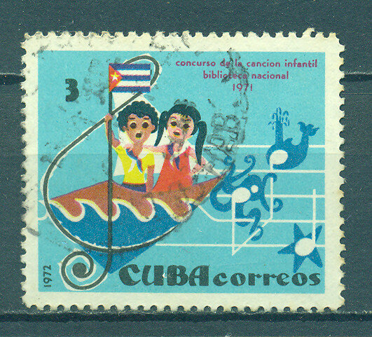 Почтовые марки Куба 1972г. "Конкурс детской песни" Корабли, Музеи, Флаги, Ноты U
