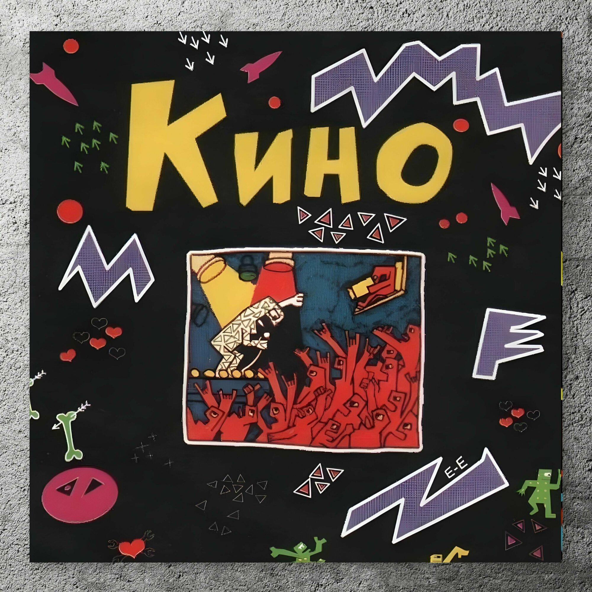 Картина на натуральном холсте (репродукция) "кино. ЦОЙ" 35х35см / картина для интерьера дома