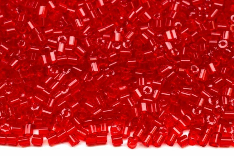 Бисер чешский PRECIOSA рубка 0,5"(1,25мм) 90050 красный, прозрачный, 50г