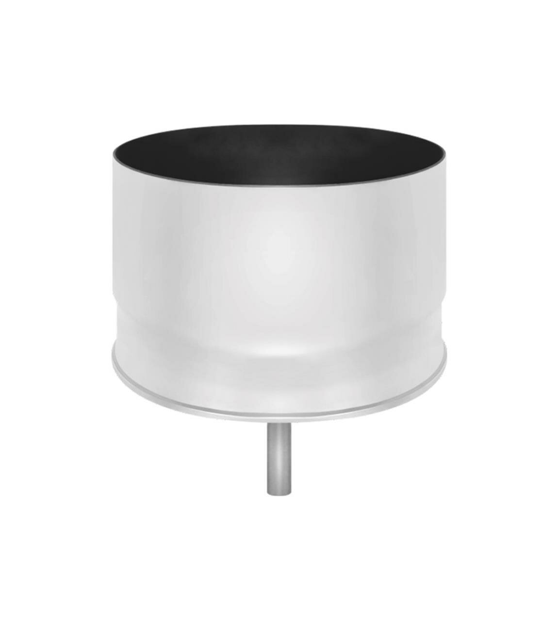 Стакан из нержавеющей стали с конденсатоотводом для дымохода (AISI 430/0,5мм) (180)