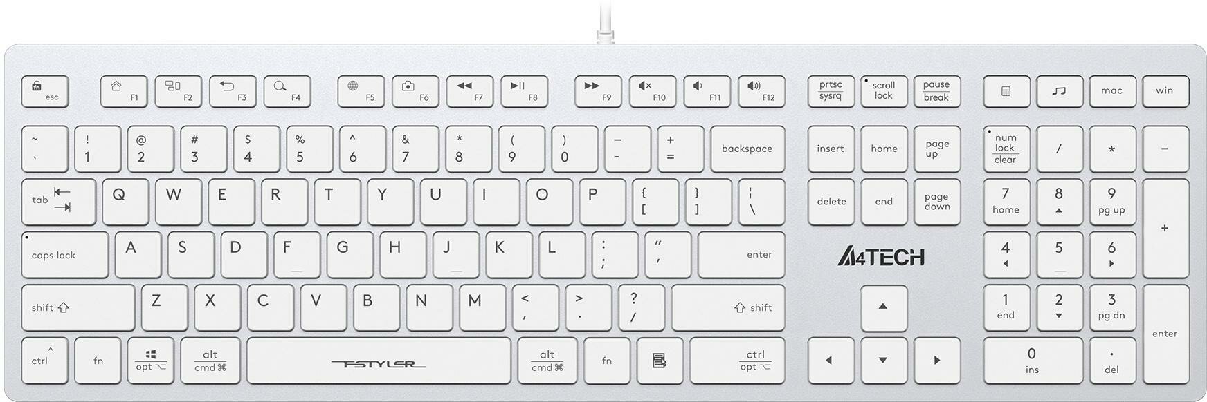 Клавиатура A4TECH Fstyler FX50 белый (FX50 WHITE)