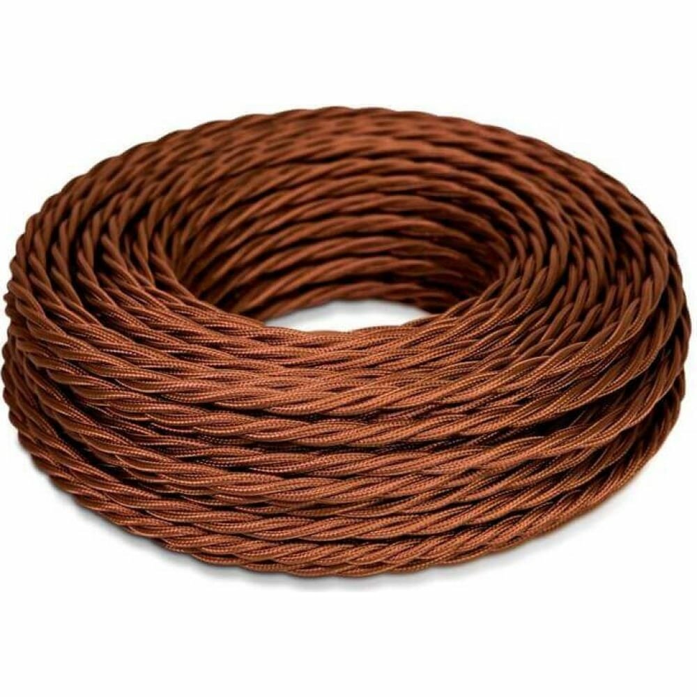 Монтажный витой провод мезонинъ ПВХ 2x1,5мм, цвет - шоколад (бухта 5м) GE70101-17 для прокладки электрических сетей