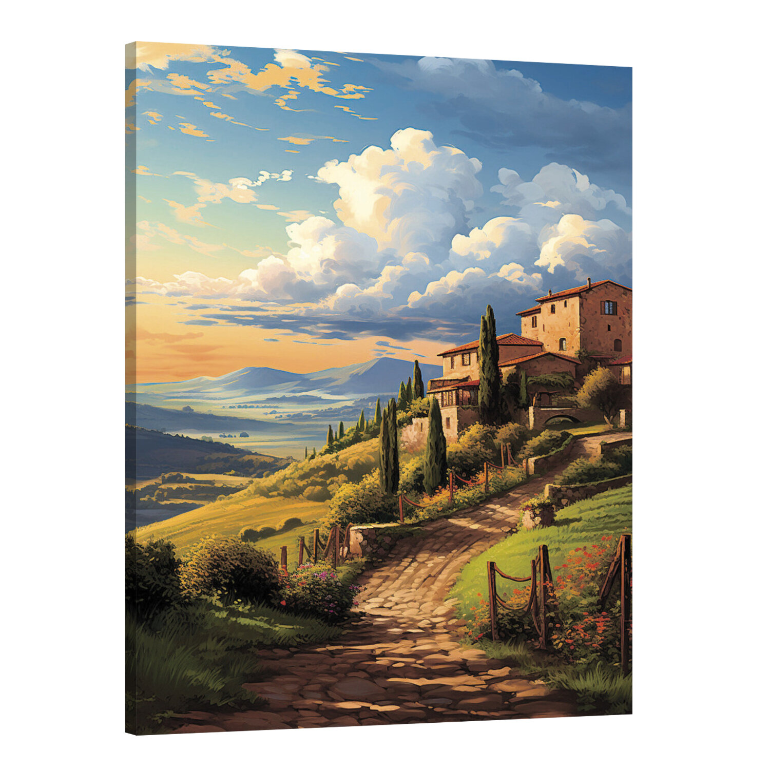 Интерьерная картина 50х70 "Деревня в стиле классицизма"