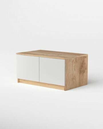 Тумба/Антресоль Охта 800_400*802*482 Дуб Вотан/Белый гладкий (Петровская мебель)