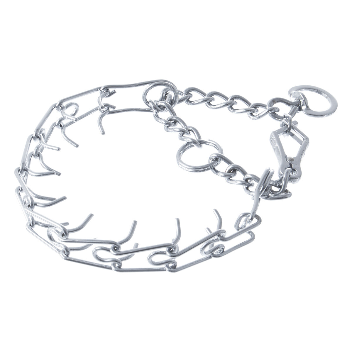 Строгий ошейник-удавка с карабином для собак средних и крупных пород, обхват шеи до 60 см, диаметр звена 3,2 мм, ZooOne