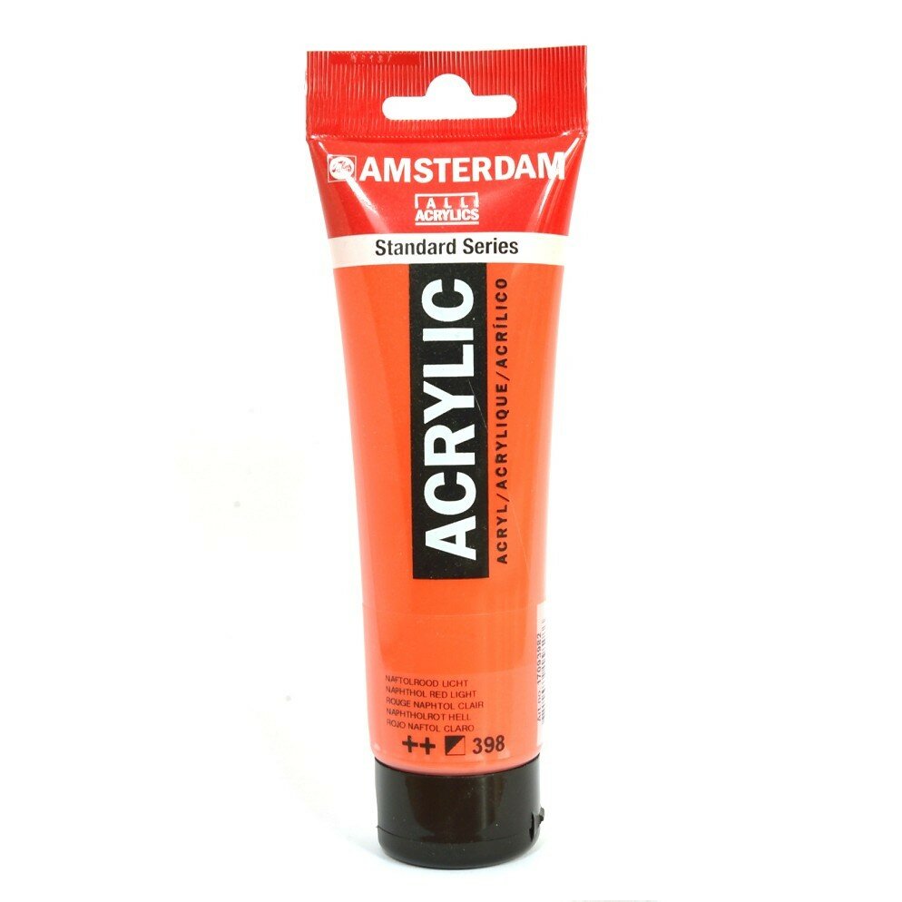 Краска акриловая AMSTERDAM цв.№398 красный нафтоловый светлый туба 120мл