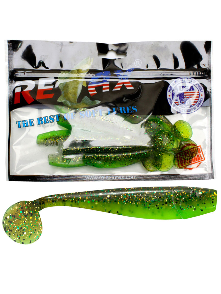 Силиконовая приманка для рыбалки Relax Kingshad 4" 10cm 8.9g цвет L140 10шт