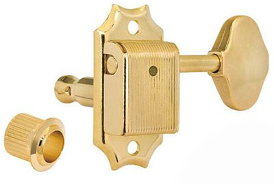 Guitar machine heads Gotoh SD90-05M-GG - Guitar machine heads with L3+R3 placement, standard peg, 1:15 ratio and 05M handles, GG finish, gilded