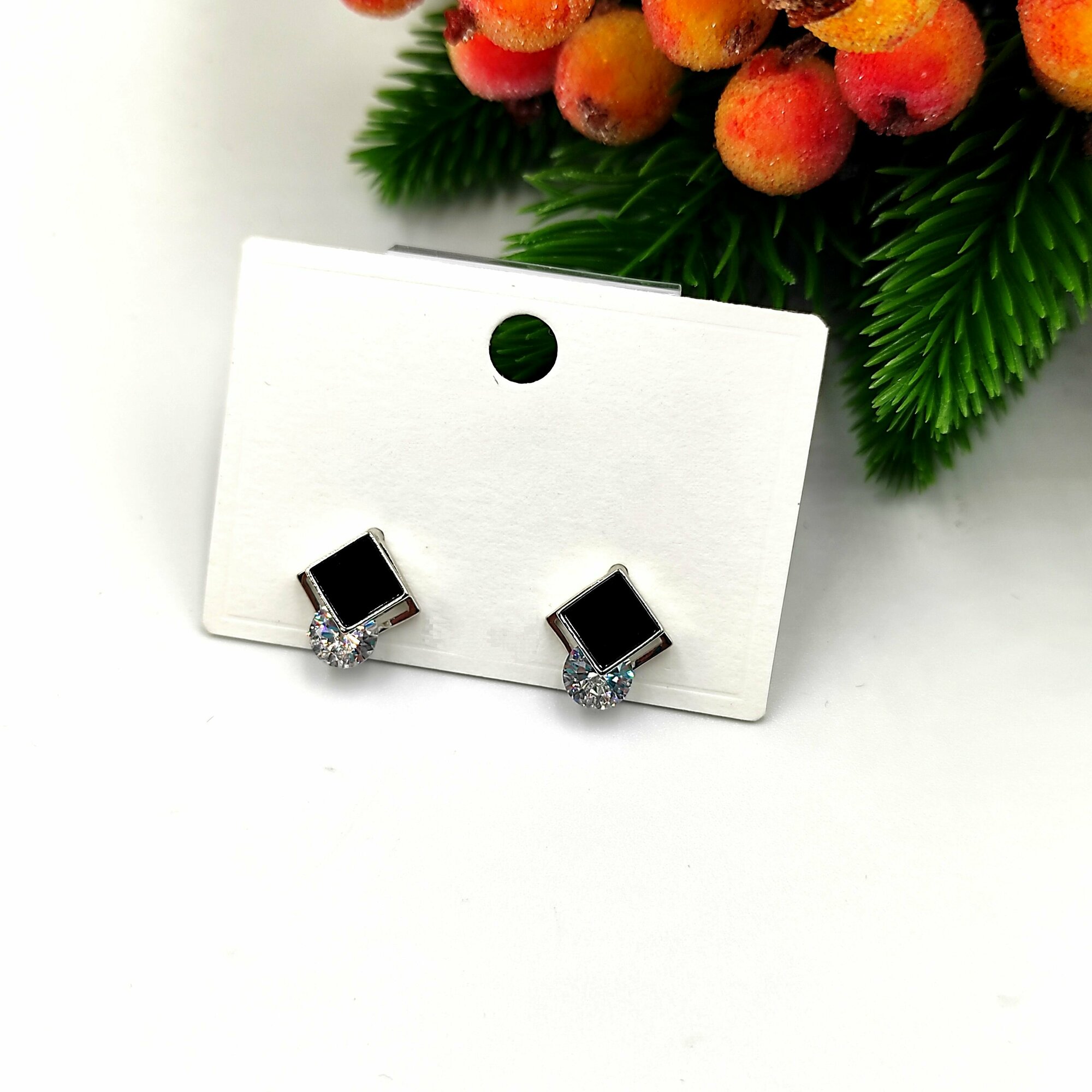 Серьги, искусственный камень