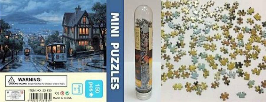 ПазлыВКолбе 150 деталей. Городской пейзаж MINI PUZZLES (10*15 см) 33-130, (YIWU XINSHIXIAN ARTS AND CRAF