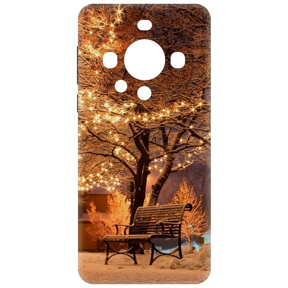 Чехол-накладка Krutoff Soft Case Зимний парк для Huawei Mate 60 черный