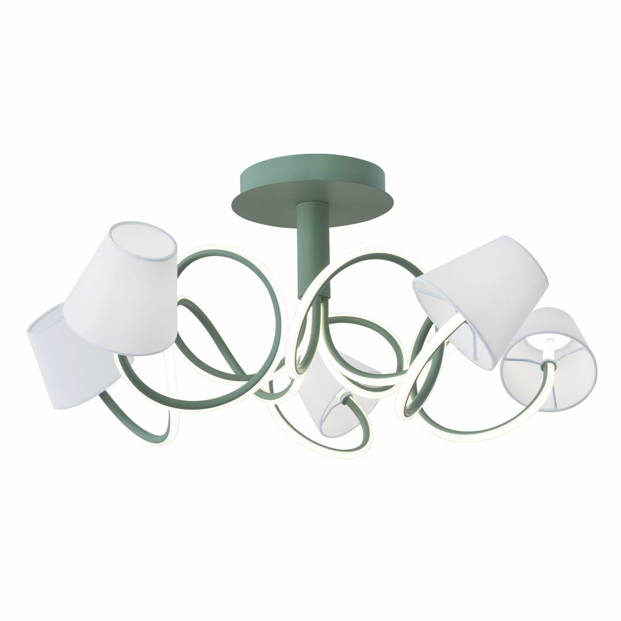 Светодиодный светильник, люстра MW Light Аэлита 480013105, 5*9,6W LED, цвет: зеленый, белый