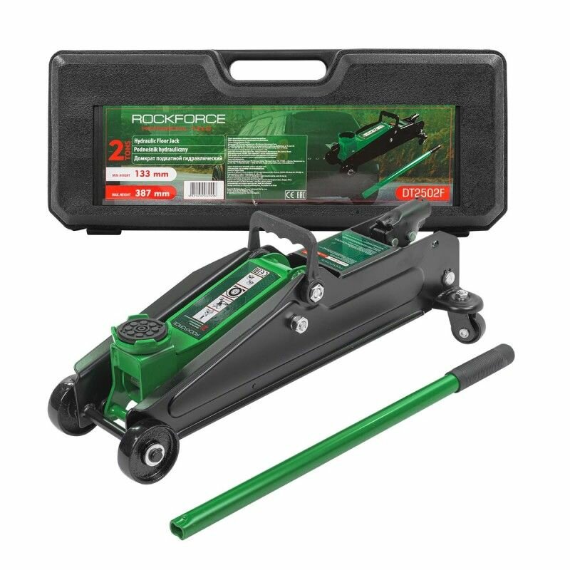 Домкрат подкатной гидравлический 2т (h min 133мм, h max 387мм) в кейсе