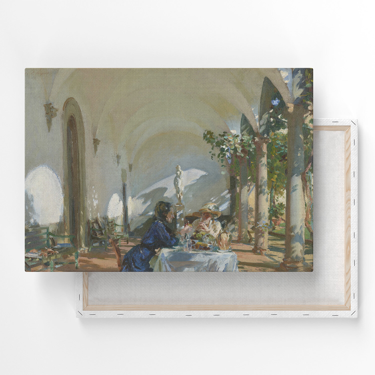 Картина на холсте, репродукция / Джон Сингер Сарджент - Breakfast in the Loggia / Размер 40 x 53 см