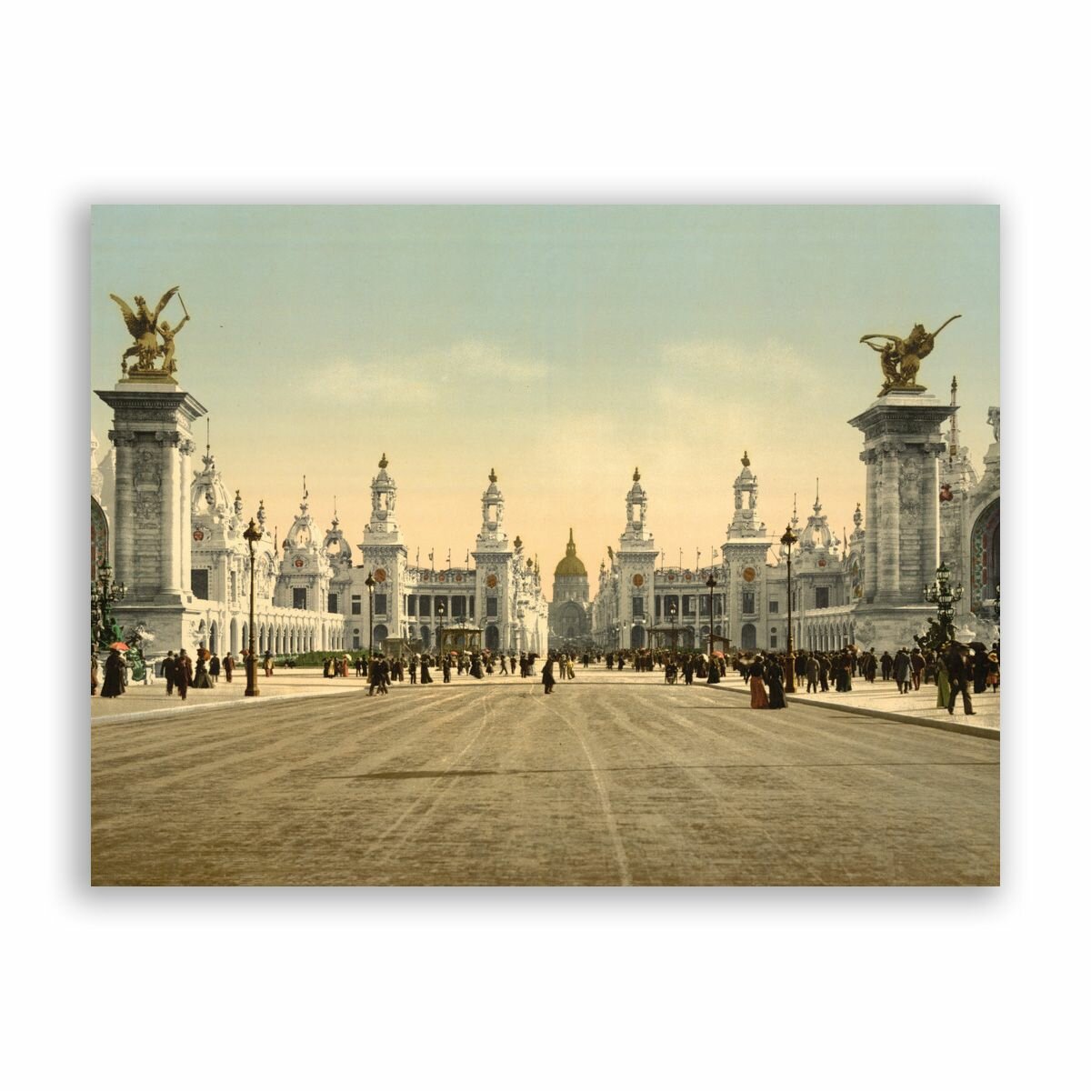 Постер, плакат на бумаге / Avenue Nicholas II, looking towards, Paris, France / Размер 30 x 40 см