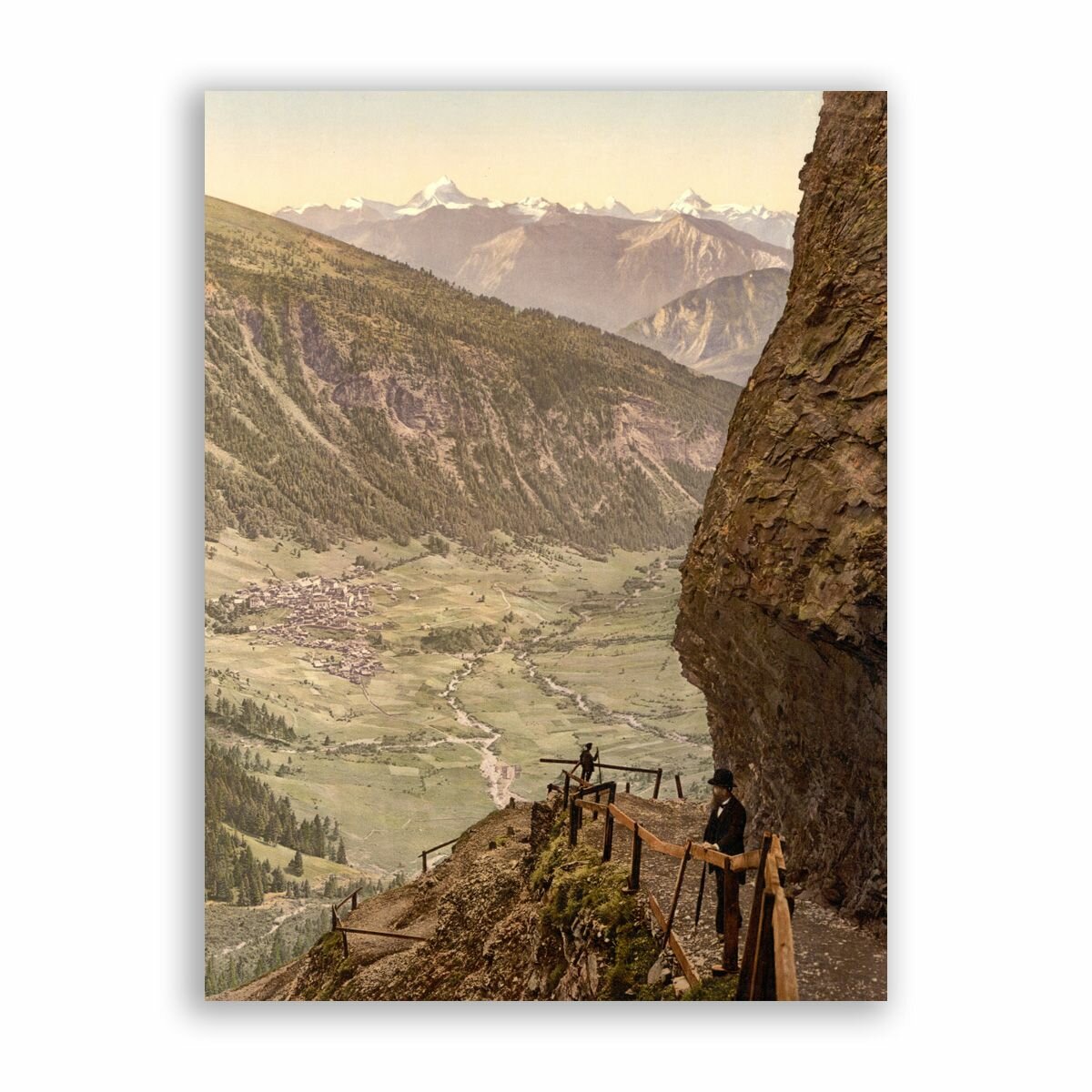 Постер, плакат на бумаге / Gemmi-Route and Leuk, Valais, Alps of, Switzerland / Размер 60 x 80 см