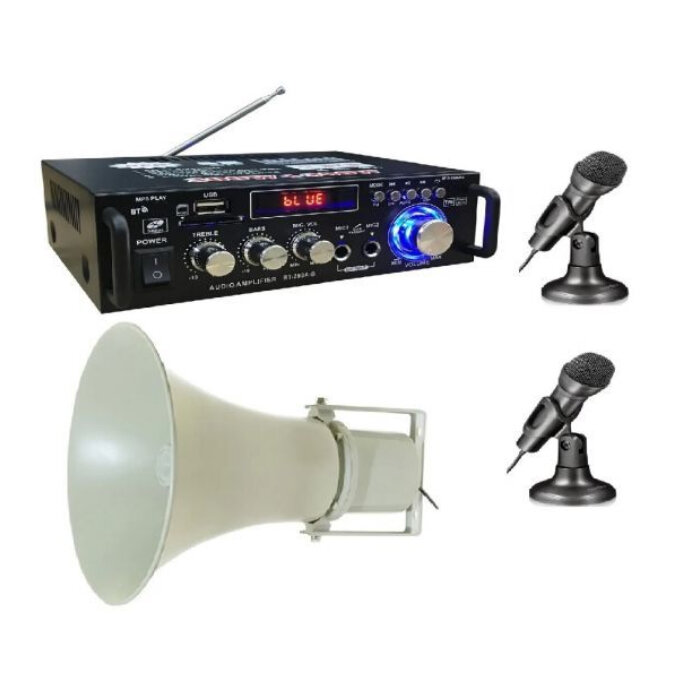 Парковая система оповещения JNSX-50H для больших территорий, до 4 рупорных громкоговорителей, удаленность до 3 км