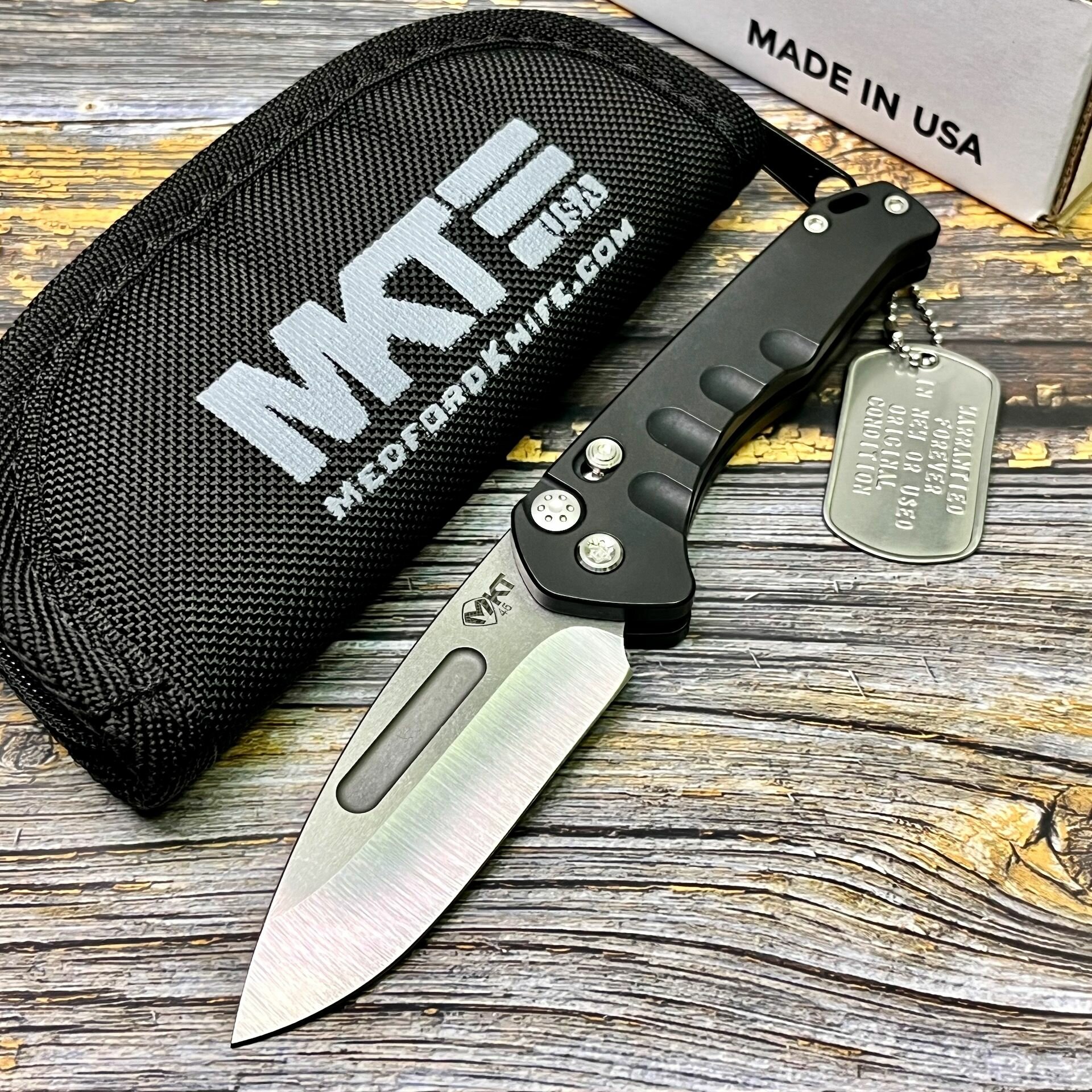 Нож складной Medford MD206STD42AB Auto Swift, D2 Blade, Black Aluminum Handle