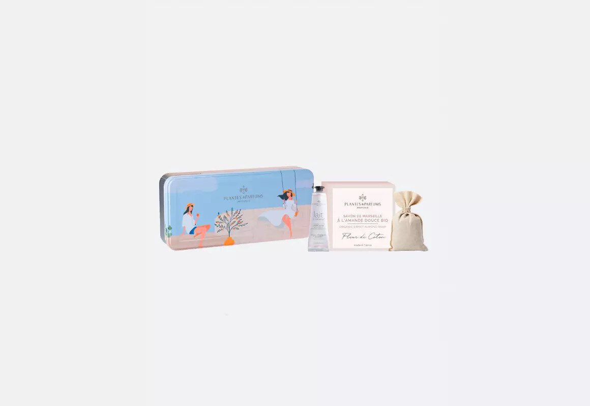 Подарочный набор Цветок хлопка (мыло, саше, крем для рук) Plantes & Parfums