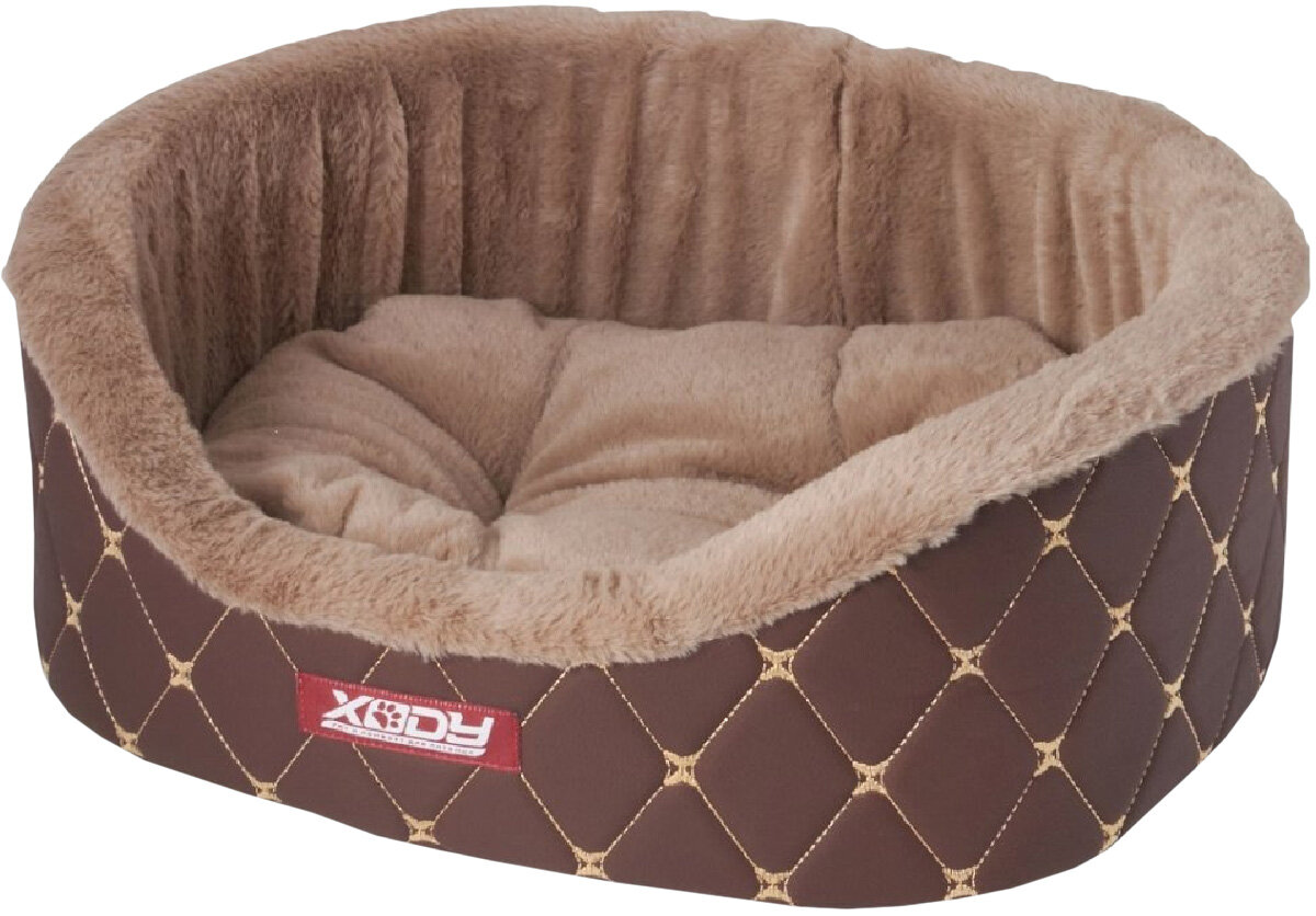 Лежак для собак и кошек Xody Премиум Карбон № 4 кофе с молоком 64 х 49 х 20 см (1 шт)