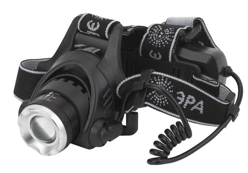 Фонарь аккумуляторный налобный GA-805 CREE 5Вт регулир. фокус литиевый аккум. 2.5А. ч алюм. USB пластик. (кор.) Эра Б0039625