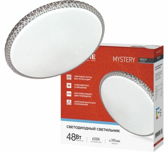 ASD/InHome св-к св/д декоративный 48W(4320lm) 6500K 6K 390х78 IP40 DECO MYSTERY 1604