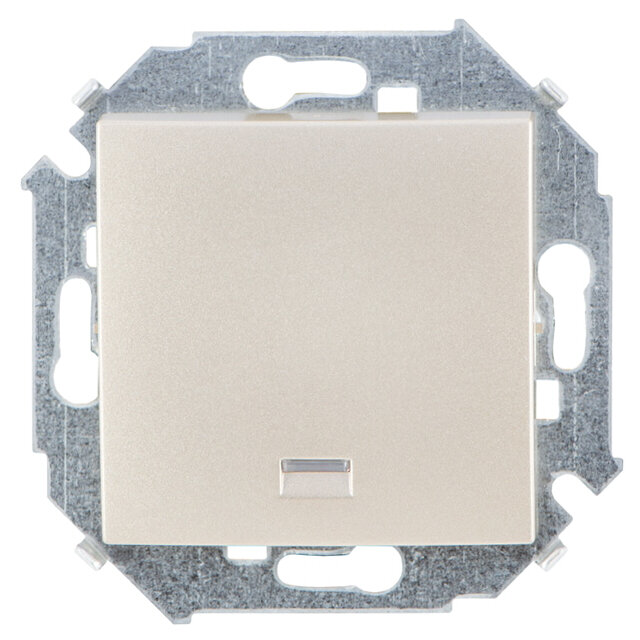 SIMON 1-клавишный выключатель серия 15 с индикатором шампань для электрики.