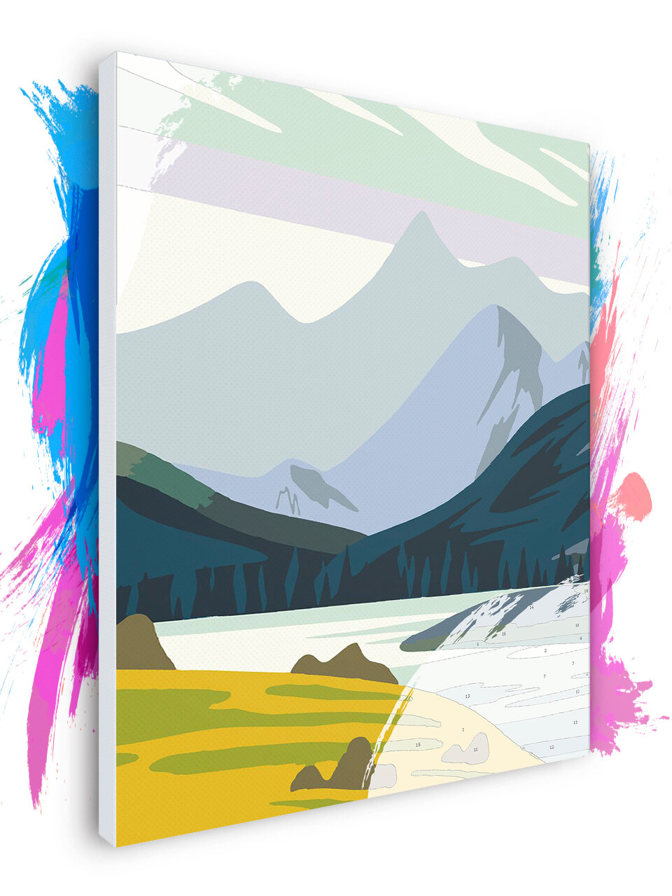 Картина по номерам на холсте Горы Пастель, 50 х 60 см