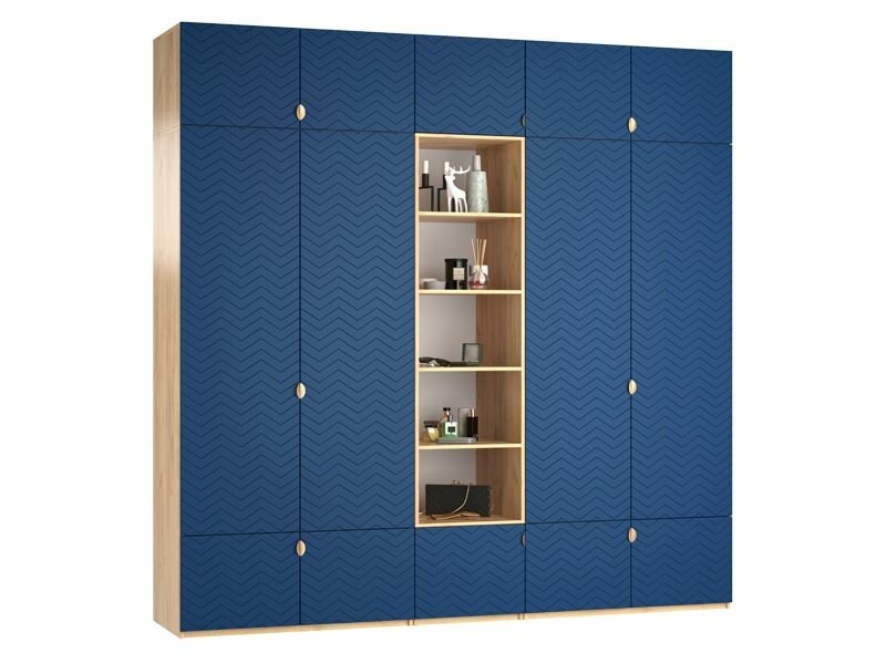 Шкаф распашной для одежды "Гринвич 7" 250х250х55 Дуб крафт золото / Крокус