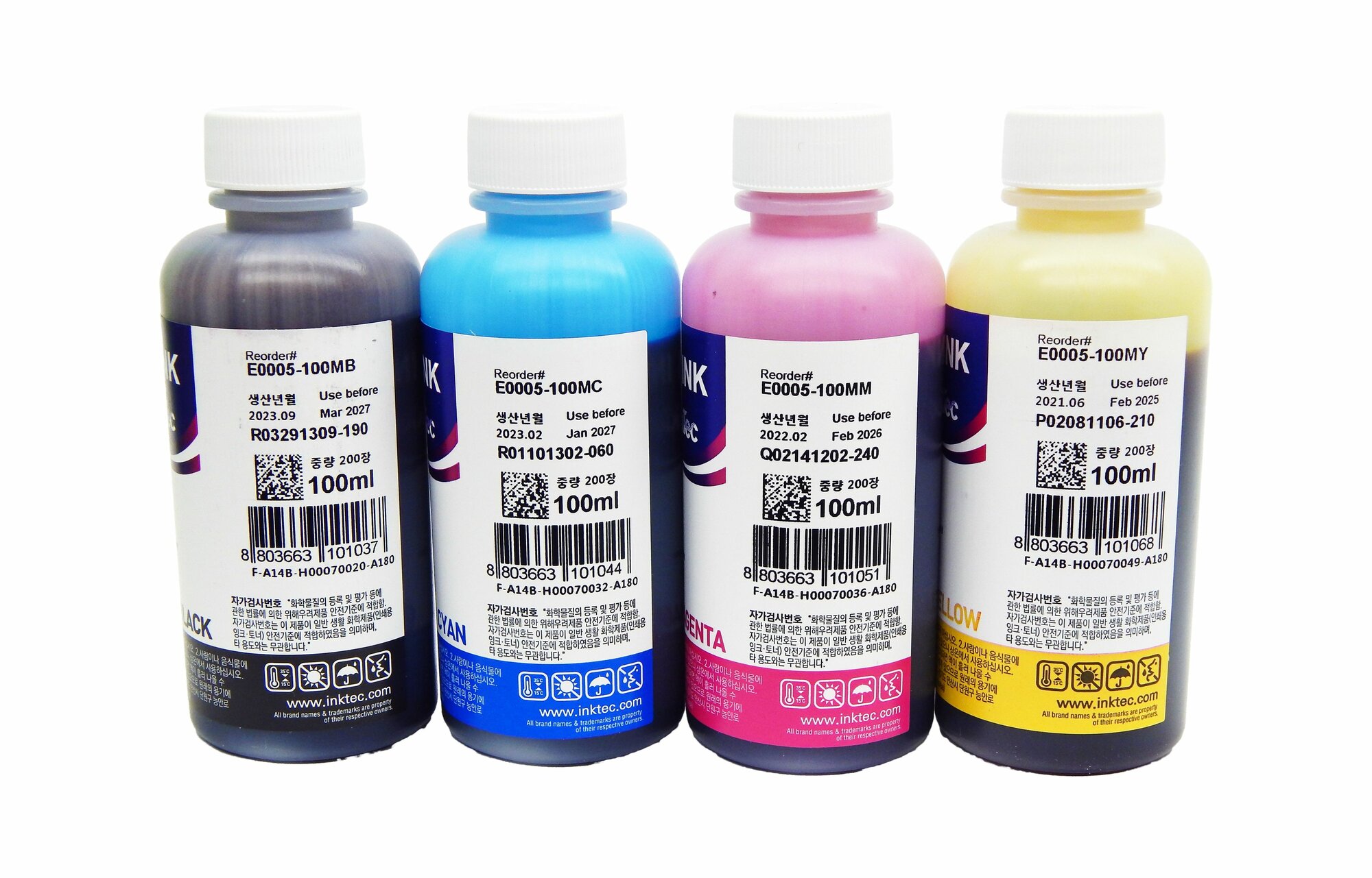 Комплект чернил InkTec - Набор 4 цвета E0005 по 100мл