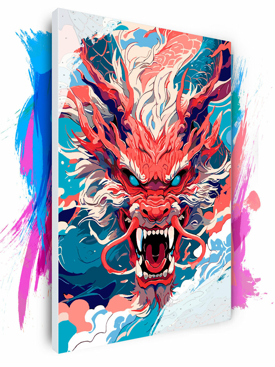 Картина по номерам на холсте Небесный дракон, 100 х 150 см