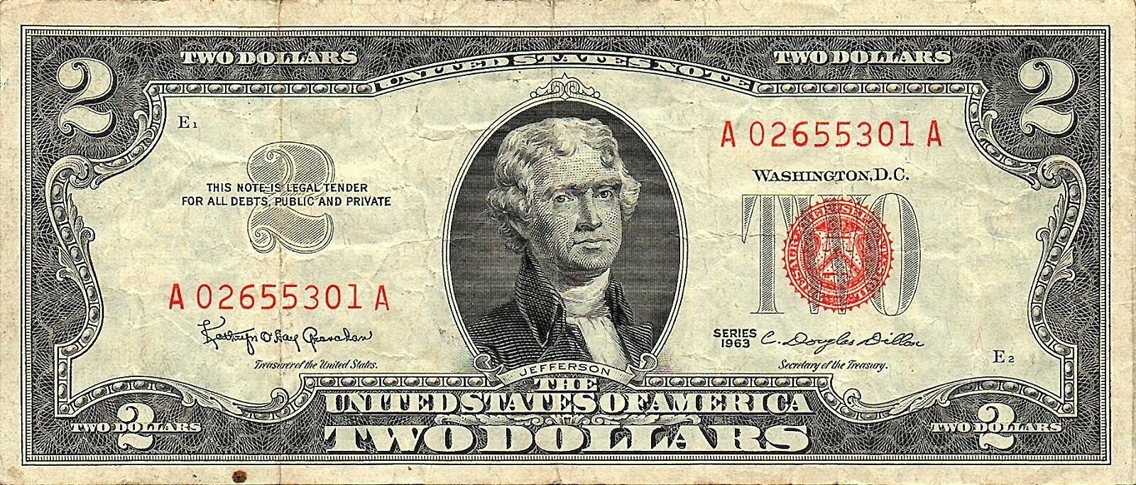 2 доллара 1963 год США 02655301
