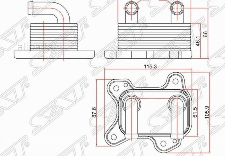 SAT ST-97223705 Радиатор масляный Opel Astra 98-09 / Corsa 00-06