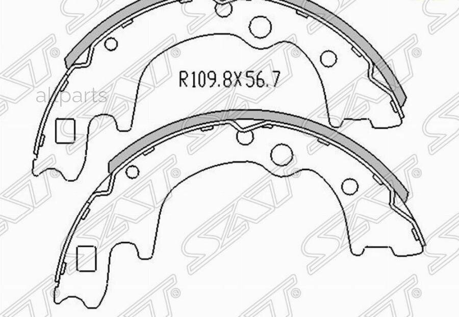 SAT ST-58305-44A60 Колодки тормозные барабанные Hyundai H1 97-07 / Starex 97-07