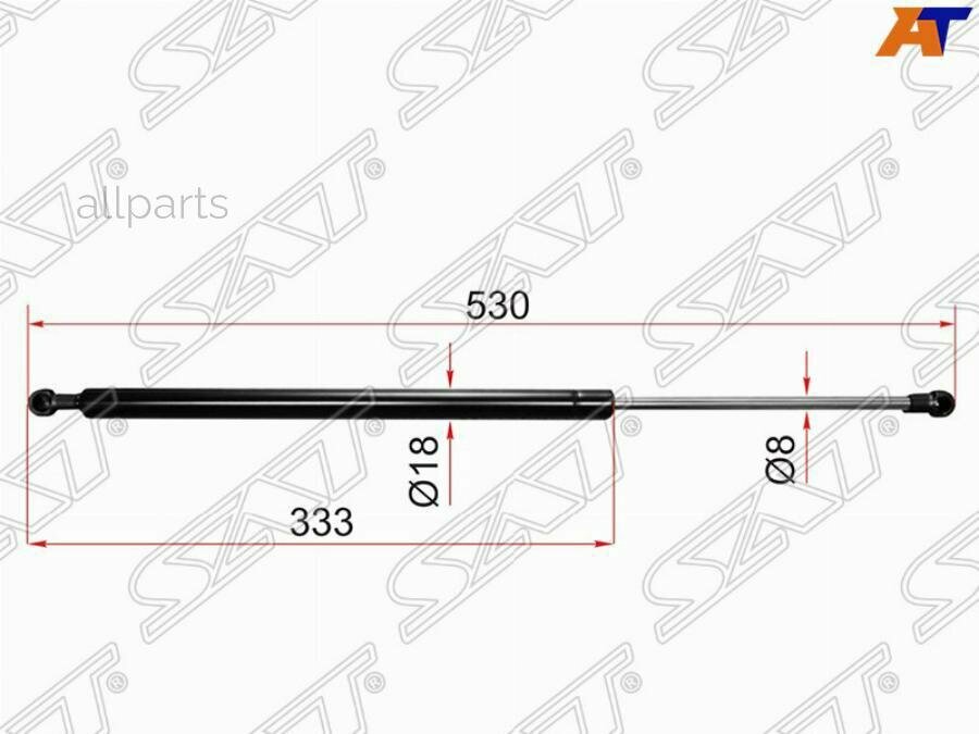 SAT ST-68950-0W101 Амортизатор крышки багажника Toyota Corolla Spacio (E120) 01-07 (Справа=Слева)