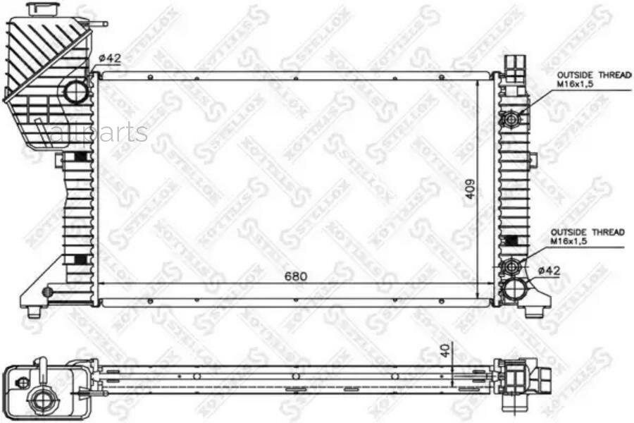 STELLOX 1025260SX радиатор системы охлаждения! АКПП\ MB Sprinter 901/902/903/904 95-06