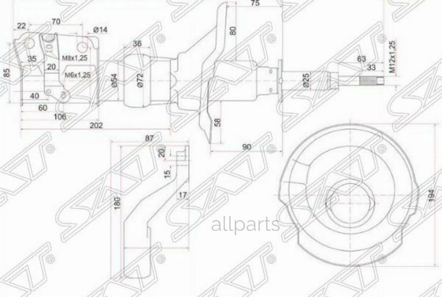 SAT ST-51605-S7A-N06 Стойка передняя Honda Stream 00-06