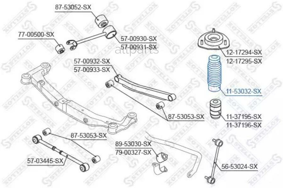 STELLOX 1153032SX пыльник амортизатора переднего!\ Hyundai Tucson 04>, KIA Sportage II 04>