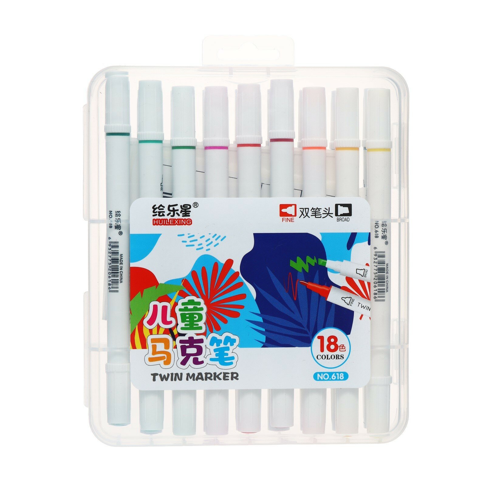 Набор маркеров Сима-Ленд "Для скетчинга", двусторонние, круглые/скошенные, 18 штук