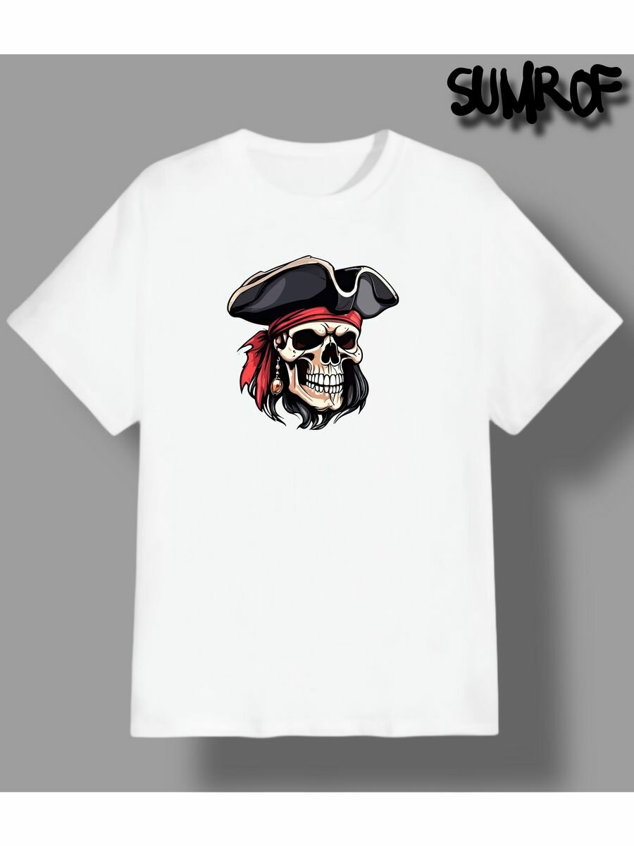 Футболка с черепом пират